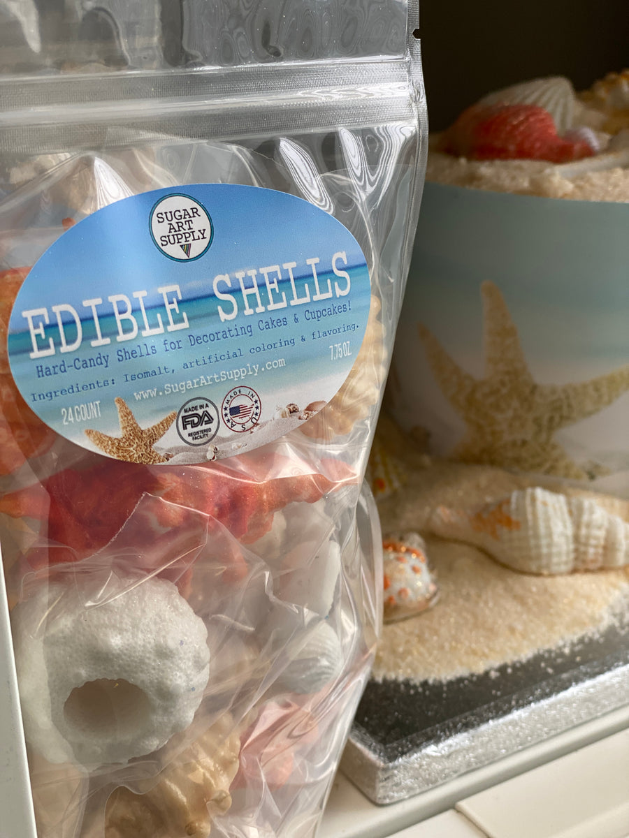 Hard Candy Edible Sugar Shells - Very detailed - Cupcake or Cake Toppe ...